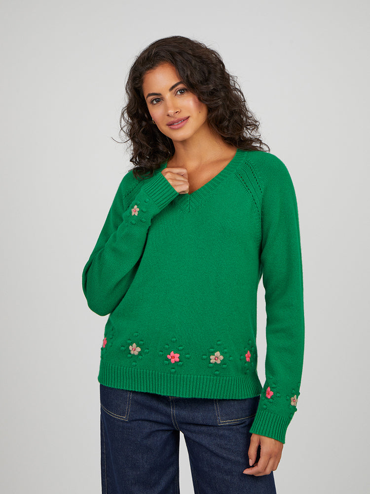 Sally Fern Green Wool Cashmere Jumper – Cocoa Cashmere London