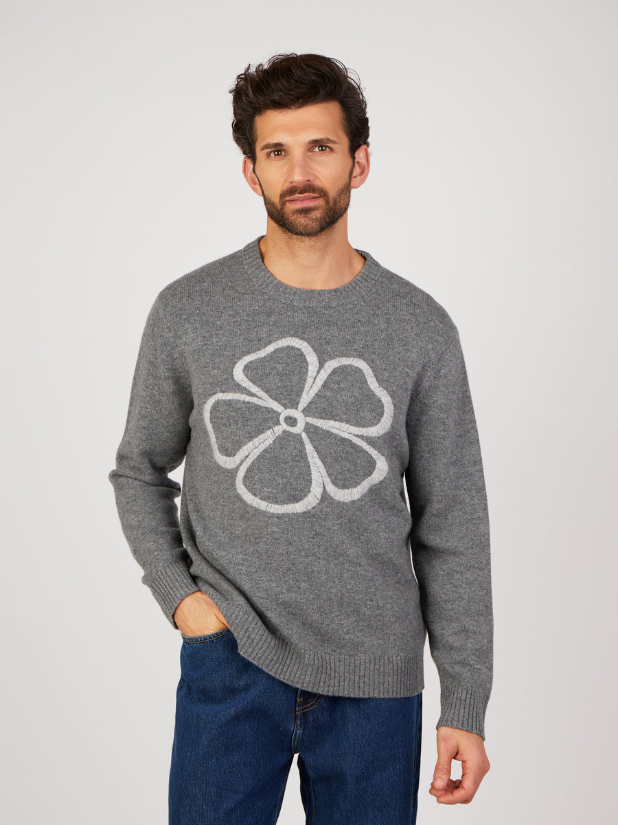 Harvey Storm Grey Wool Cashmere Jumper – Cocoa Cashmere London